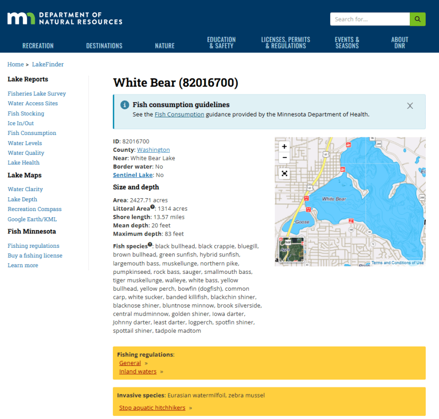 Minnesota Lakes – What’s in a Name? – East Metro Water